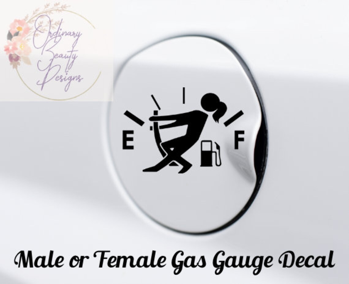 Funny Gas Cap Decal Gas Gauge Decal Fuel Door Decal Low Gas | Etsy