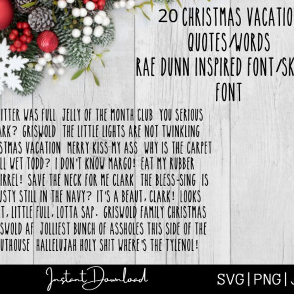 Christmas Vacation Font - Etsy