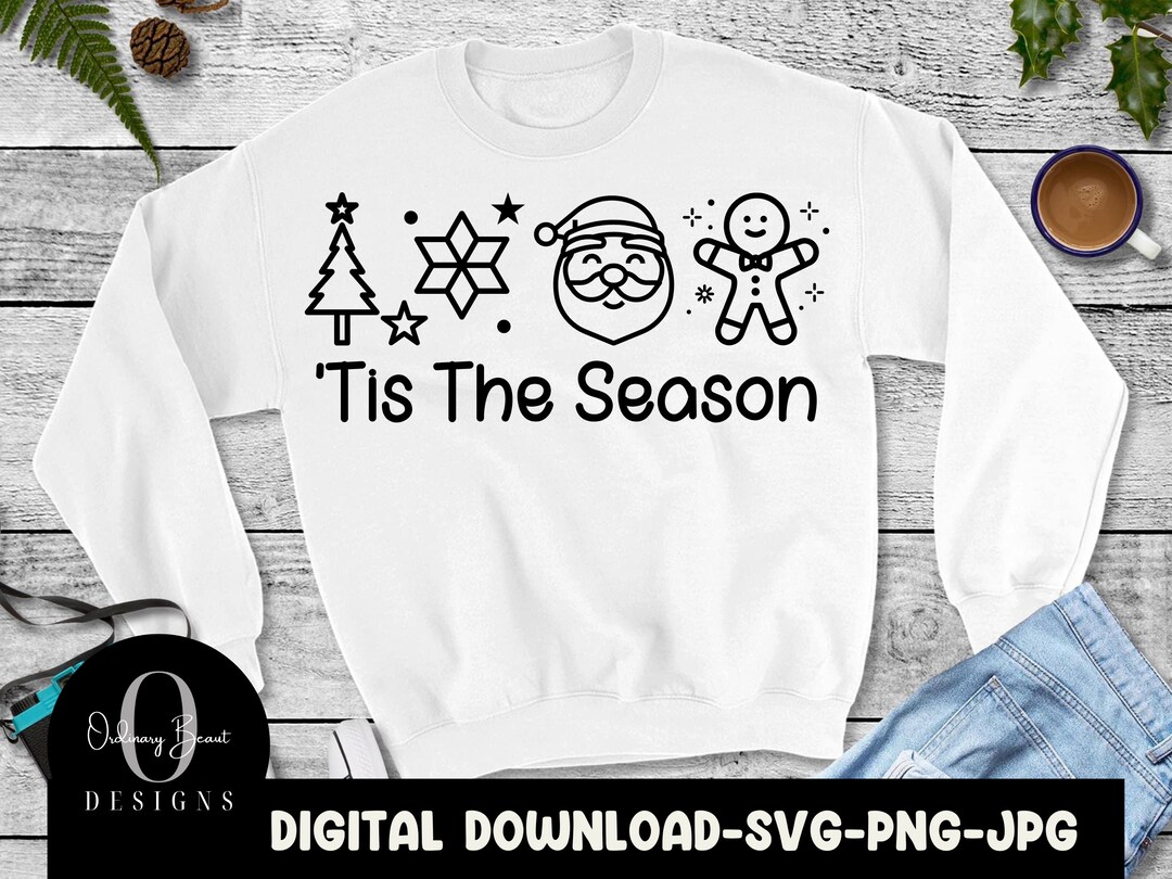 Tis the Season, Christmas Svg, Cricut Svg, Silhouette Svg, Tis the ...
