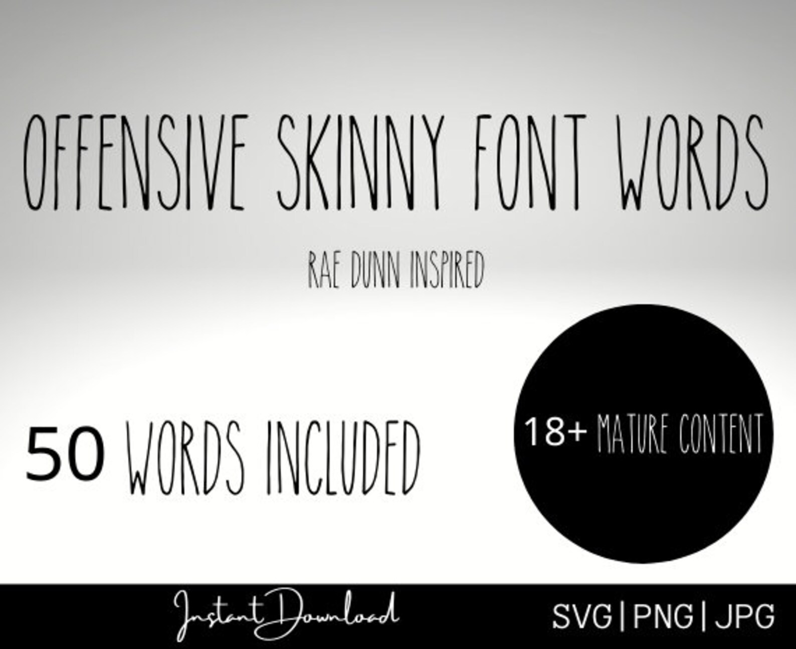 Offensive Rae Dunn Inspired Words Svg Skinny Words Svg Rae - Etsy