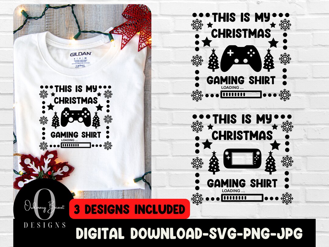 Christmas Gaming Shirt, Christmas Svg, Christmas Shirt Bundle, Cricut ...