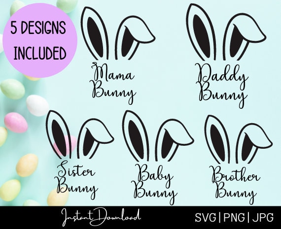 Bunny Family Svg Easter Svg Mama Bunny Svg Happy Easter - Etsy