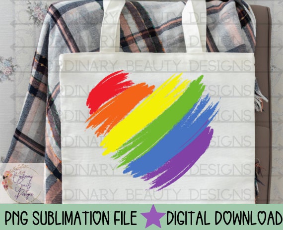 Rainbow Heart Sublimation Design Rainbow Png Heart Png - Etsy