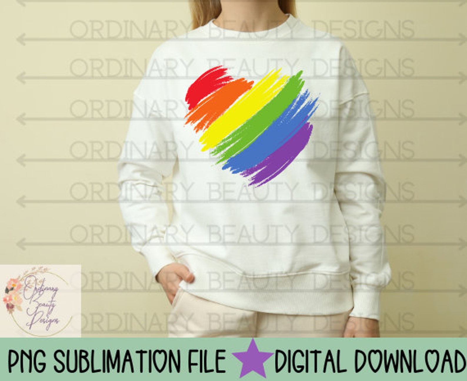 Rainbow Heart Sublimation Design Rainbow Png Heart Png - Etsy
