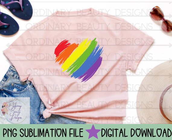 Rainbow Heart Sublimation Design Rainbow Png Heart Png - Etsy