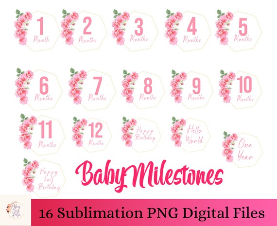Baby Milestone Baby Milestone Sublimation Milestone Png - Etsy