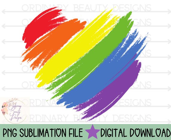 Rainbow Heart Sublimation Design Rainbow Png Heart Png - Etsy