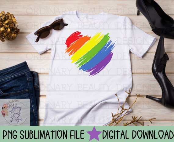 Rainbow Heart Sublimation Design Rainbow Png Heart Png - Etsy