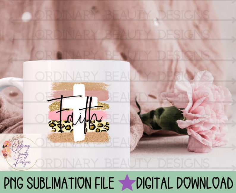Faith Sublimation Design Image Faith With Cross Sublimation | Etsy