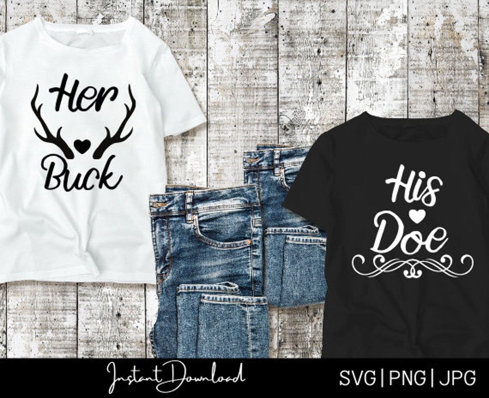 Her Buck Svg His Doe Svg His and Her Svg Couple Svg - Etsy