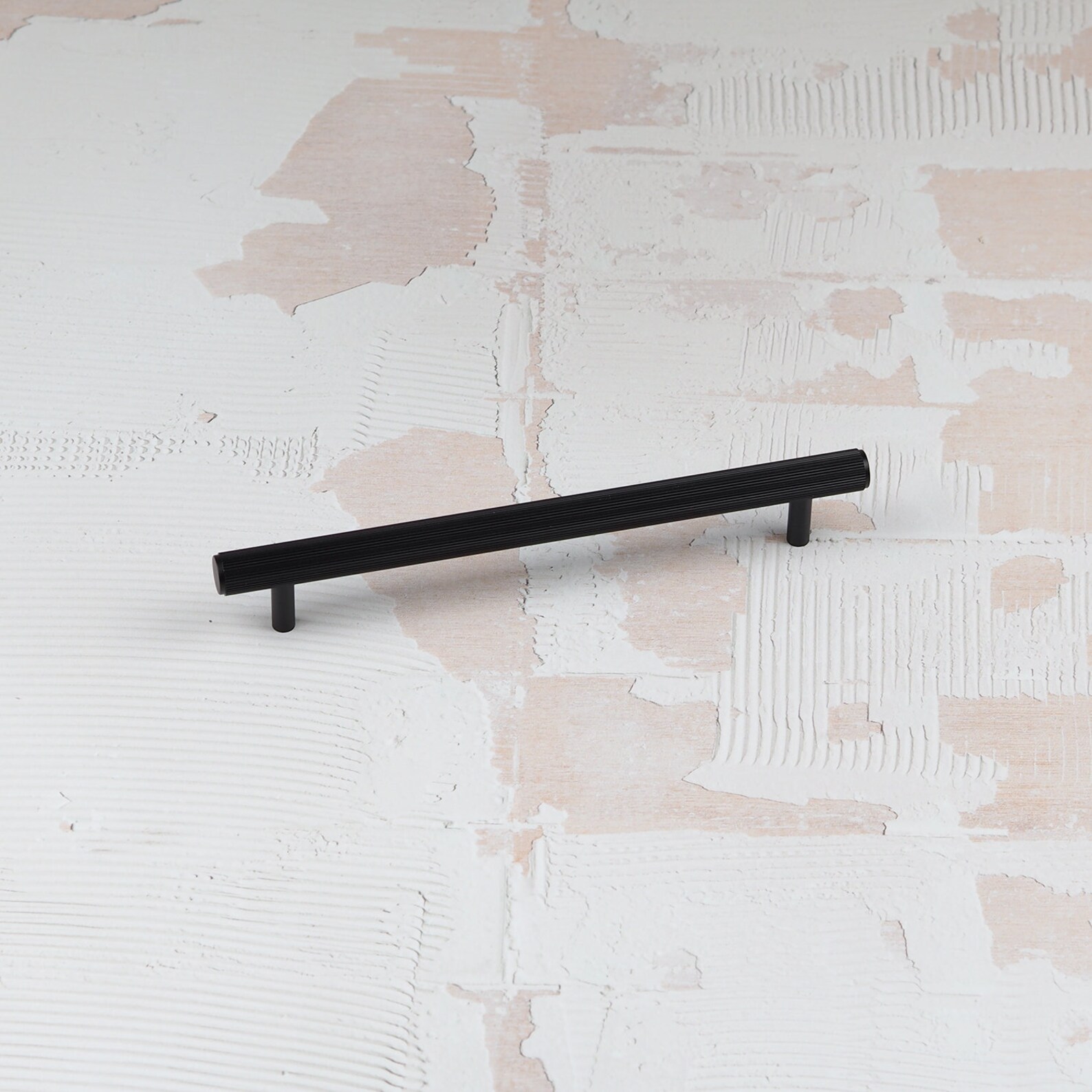 Matt Black Reeded Kitchen Cabinet Handles Cupboard Door Drawer Pull ...