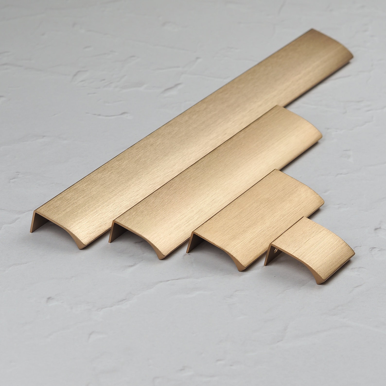Brushed Brass Gold Profile Trim Edge Mount Lip Pulls 3 Lengths ...