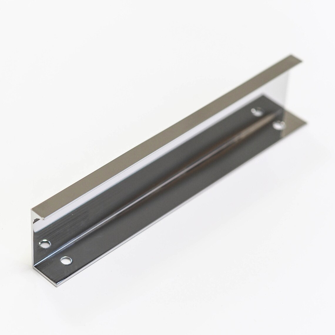 Polished Chrome Kitchen Cabinet Edge Mount Lip Pull Handle 160mm ...
