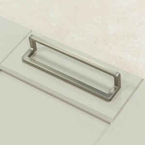 Brushed Nickel Kitchen Cabinet L Shaped Open Handle Pull 160mm Office ...