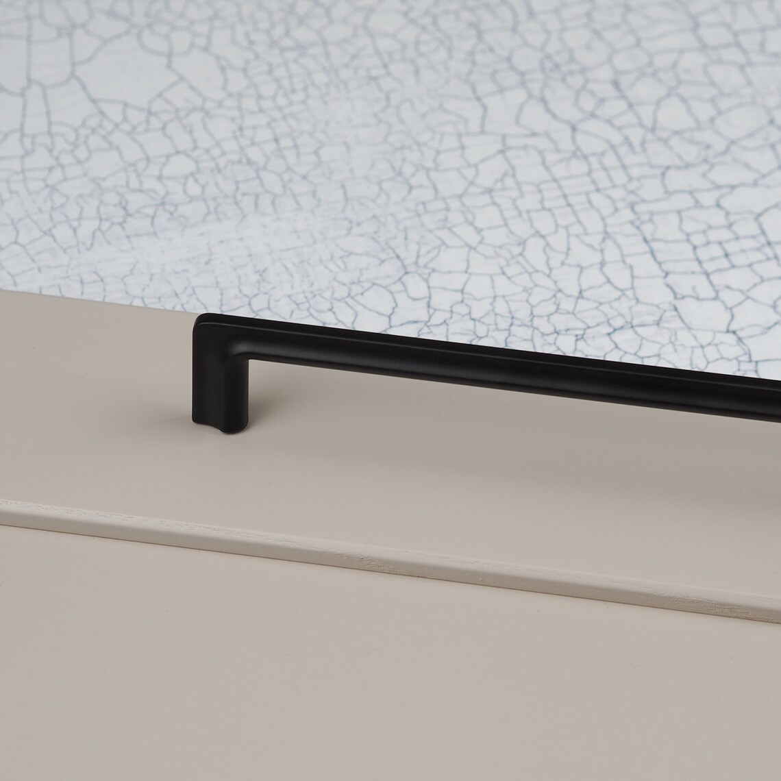 Matt Black Grooved Cupboard Handle Ribbed Texture Slim Cabinet Door ...