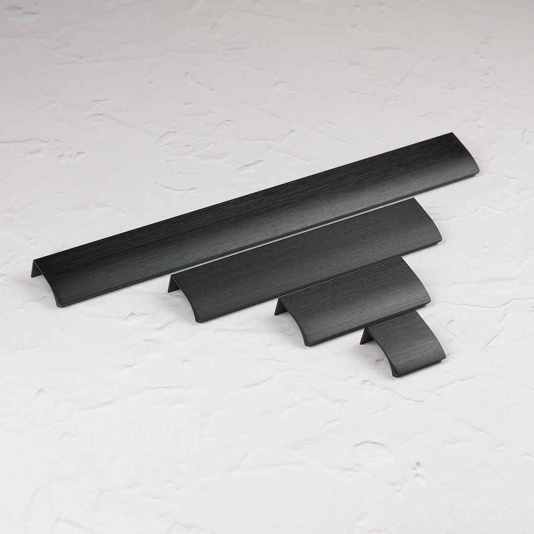 Matt Brushed Black Profile Trim Edge Mount Lip Pulls 4 Lengths ...