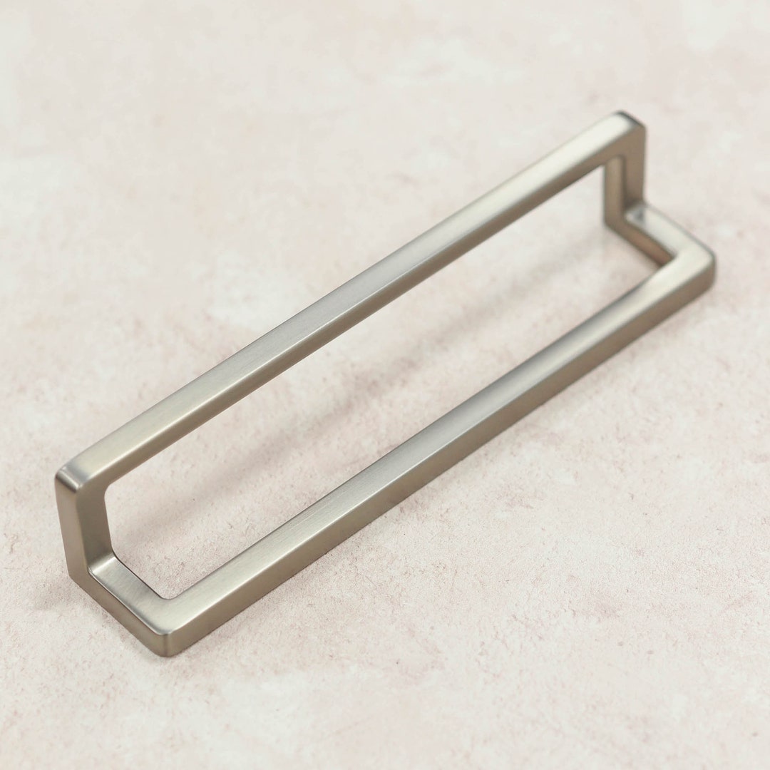 Brushed Nickel Kitchen Cabinet L Shaped Open Handle Pull 160mm Office ...