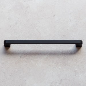 Matt Black Slim Squared Angular Kitchen Cabinet Handle 160mm Bedroom ...