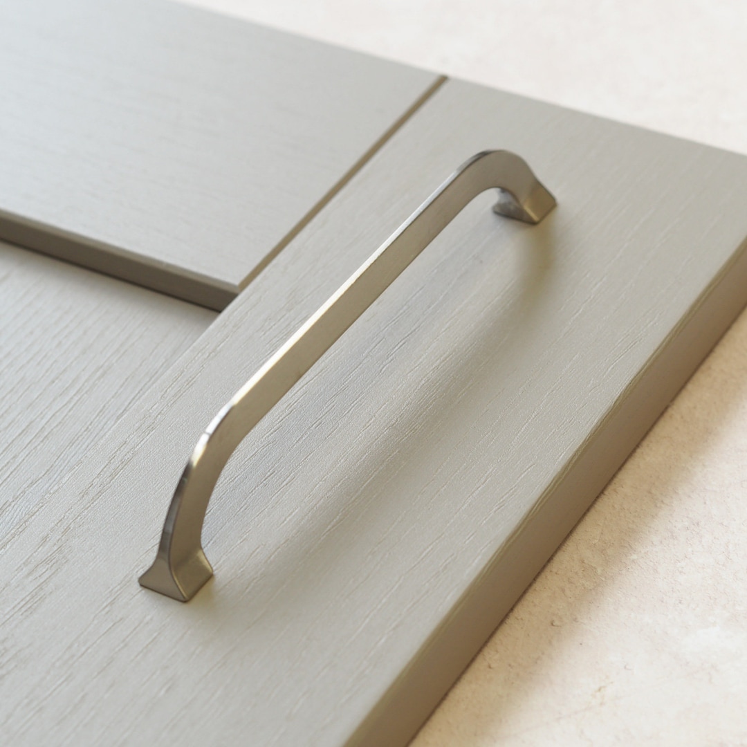 Brushed Nickel Slim Curved Cabinet Handle 160mm Kitchen Bathroom ...