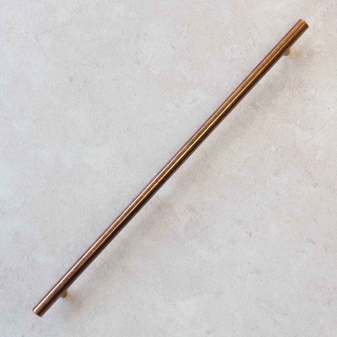 Antique Copper Kitchen Cabinet Round T Bar Handle Furniture Brown Dark ...