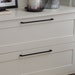 Matt Black Kitchen Cabinet Handle 192mm Slim Squared Angular Cupboard ...