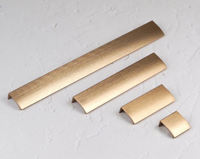 Brushed Brass Gold Profile Trim Edge Mount Lip Pulls 3 Lengths ...