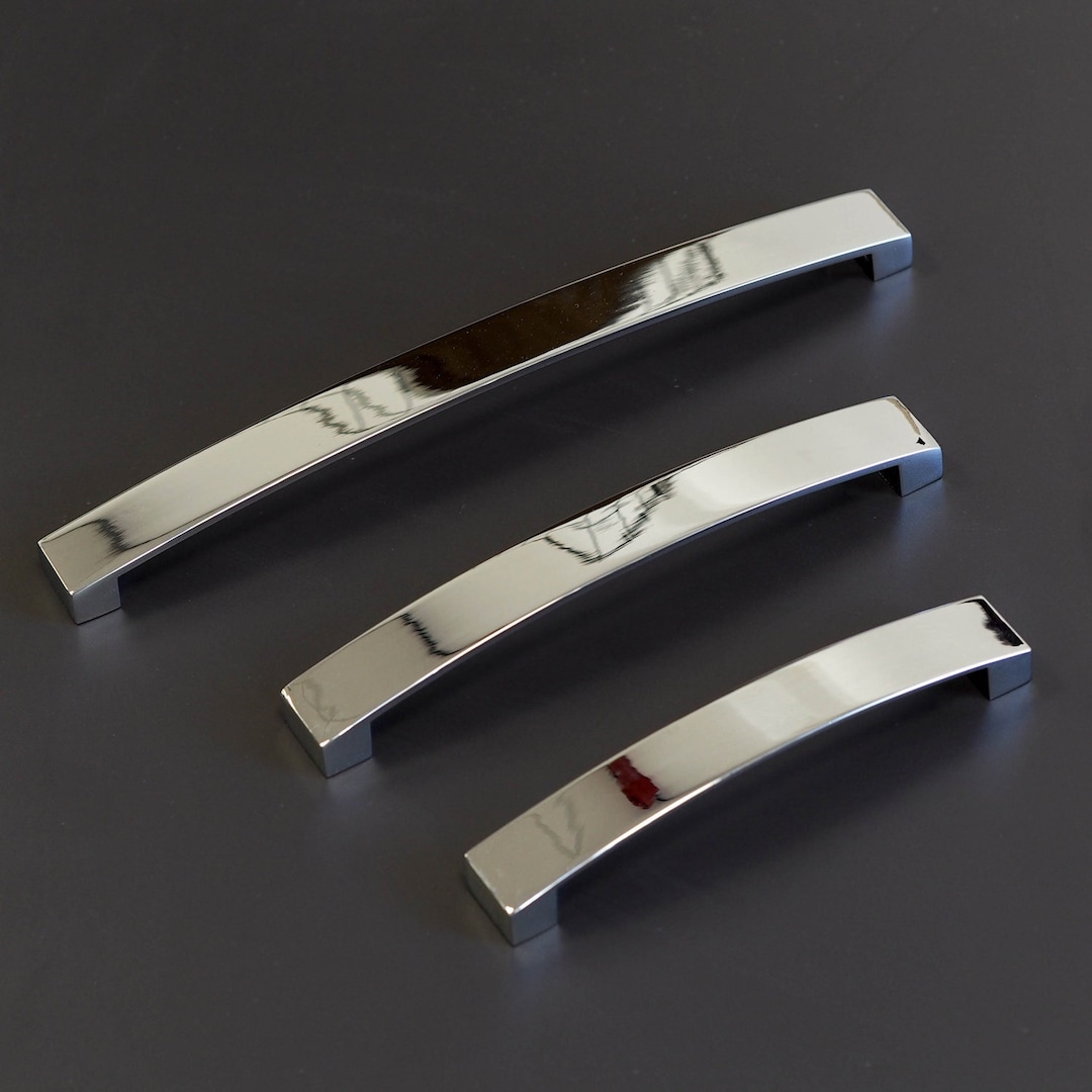 Polished Chrome Curved Kitchen Cabinet Bow Handles 128mm 160mm 224mm ...