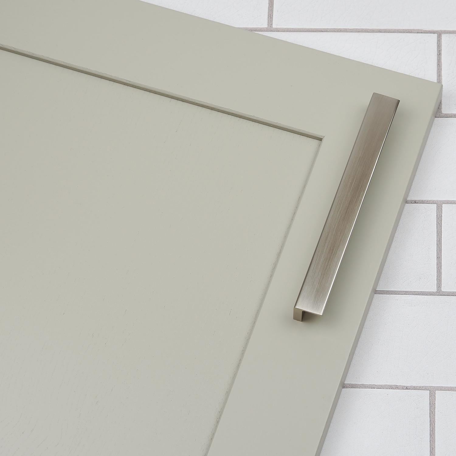 Nickel L Shaped Handle Modern Rear Fix 160mm Silver Cabinet Pull ...