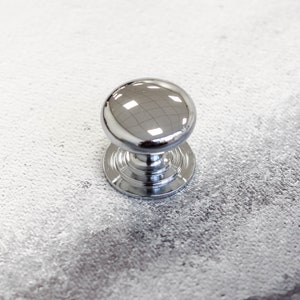 Polished Chrome Kitchen Cabinet Round Knob Handle Traditional Bedroom Bathroom Cupboard Drawer ...