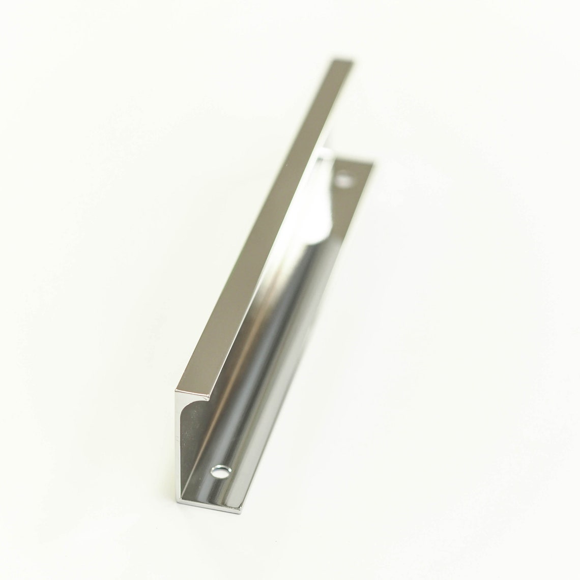 Polished Chrome Kitchen Cabinet Edge Mount Lip Pull Handle 160mm ...