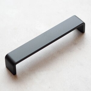 Dark Grey Titanium Kitchen Cabinet D Handles 128mm 160mm 192mm 288mm ...