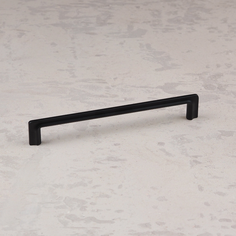 Matt Black Grooved Cupboard Handle Ribbed Texture Slim Cabinet Door ...