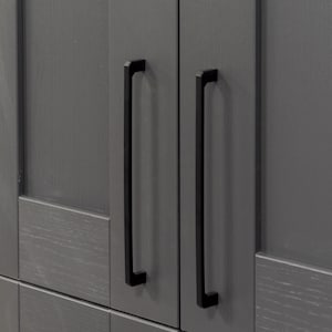 Matt Black Slim Squared Angular Kitchen Cabinet D Handle 320mm Bedroom ...