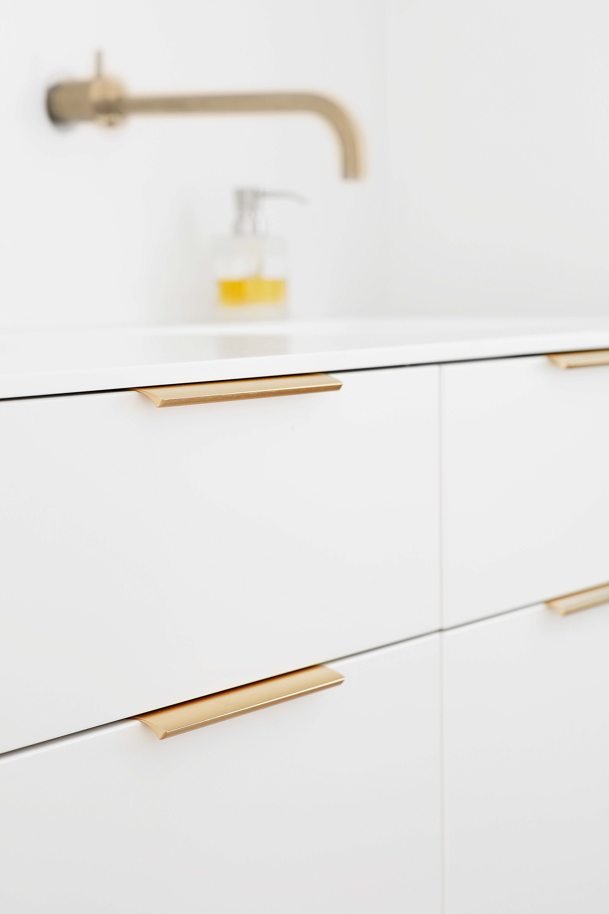 Brushed Brass Gold Profile Trim Edge Mount Lip Pulls 3 Lengths ...
