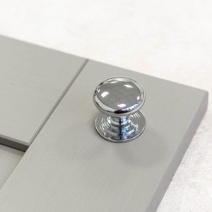 Polished Chrome Kitchen Cabinet Round Knob Handle Traditional Bedroom Bathroom Cupboard Drawer ...