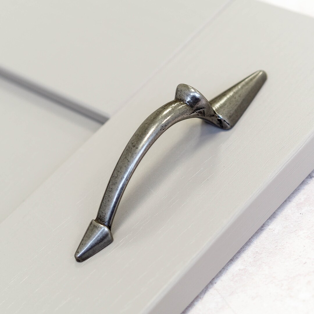 Cast Iron Kitchen Cabinet Latch Bow Handle 96mm Silver Bedroom Bathroom ...