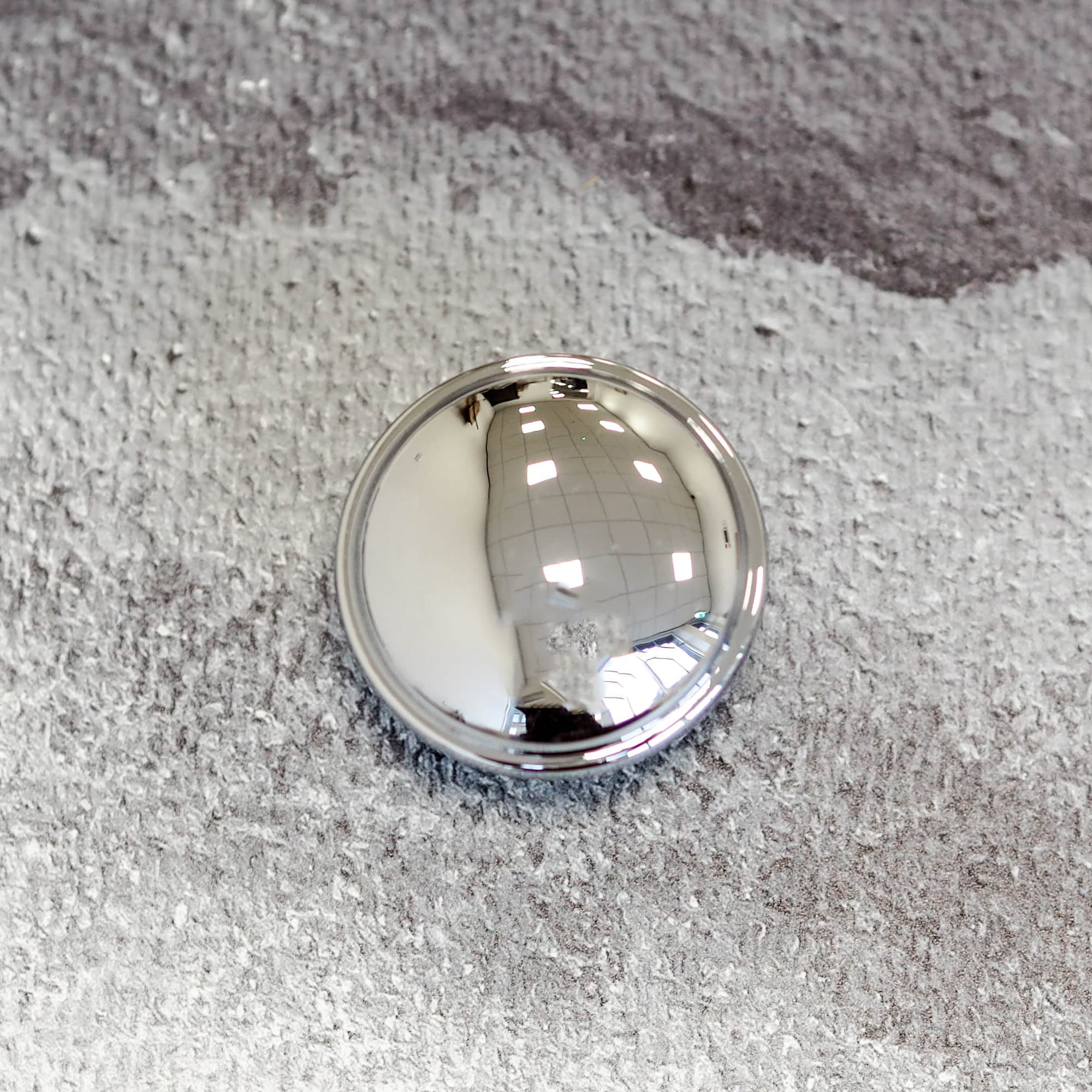 Polished Chrome Traditional Kitchen Cabinet Round Detailed Knob Handle ...