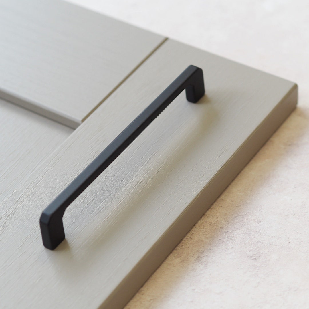 Matt Black Slim Squared Angular Kitchen Cabinet Handle 160mm Bedroom ...