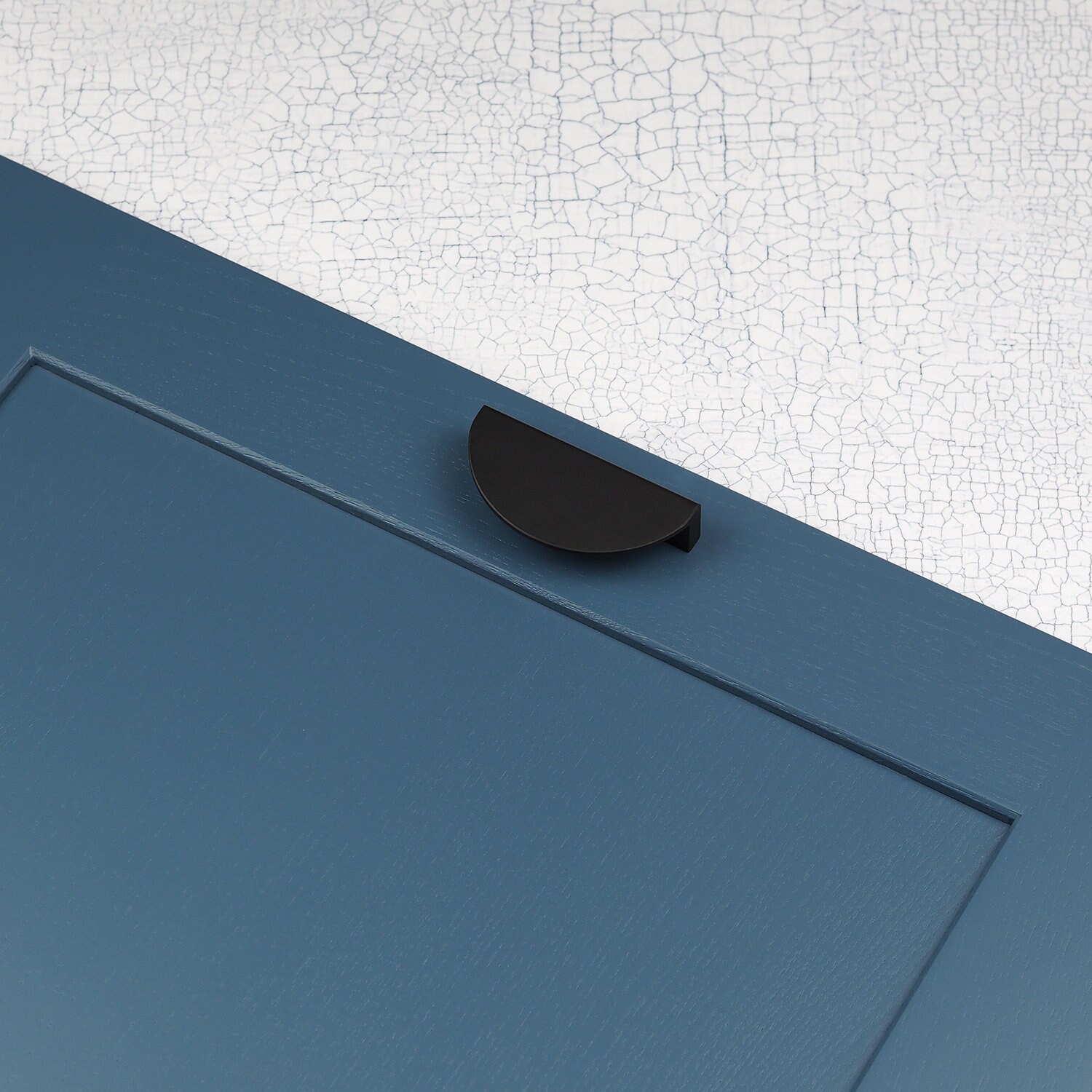 Matt Black Half Moon Kitchen Cabinet Pull Handle 64mm Fixings Brushed ...
