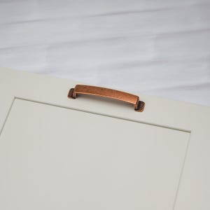 Copper Kitchen Bar Handle Antique Rustic Bar 128mm Fixings Cupboard ...