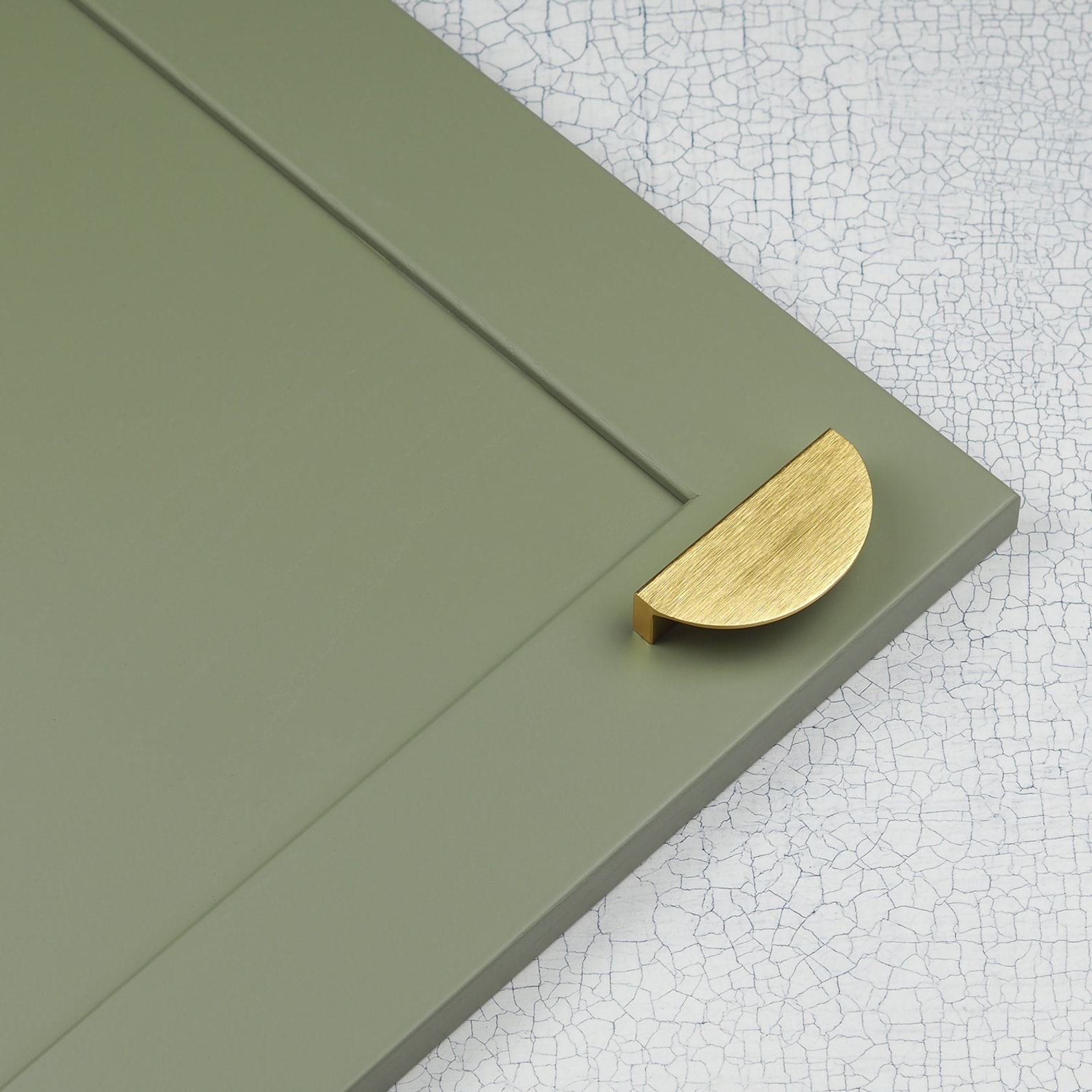 Satin Brass Half Moon Kitchen Cabinet Pull Handle 64mm Fixings Brushed ...