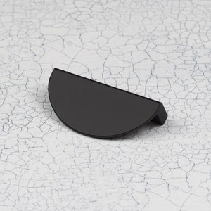 Matt Black Half Moon Kitchen Cabinet Pull Handle 64mm Fixings Brushed ...