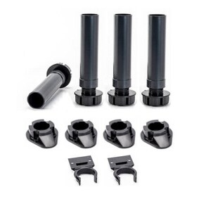 Kitchen Cabinet Leg Set Black Plastic 48mm Adjustable 4 Legs 4 Sockets ...