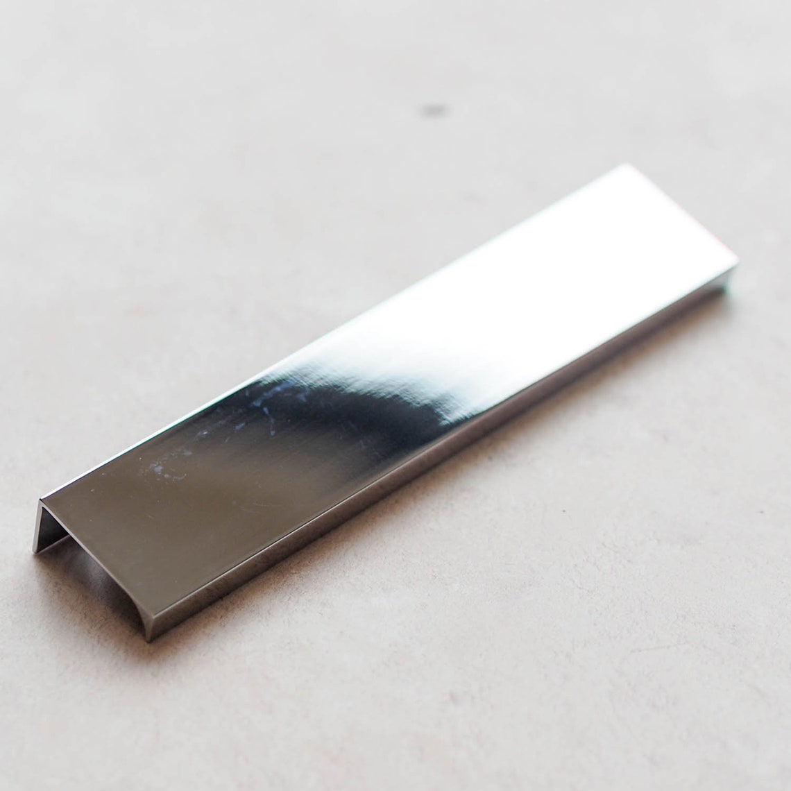 Polished Chrome Kitchen Cabinet Edge Mount Lip Pull Handle 160mm ...