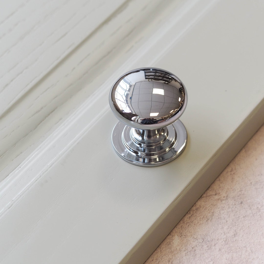 Polished Chrome Kitchen Cabinet Round Knob Handle Traditional Bedroom ...