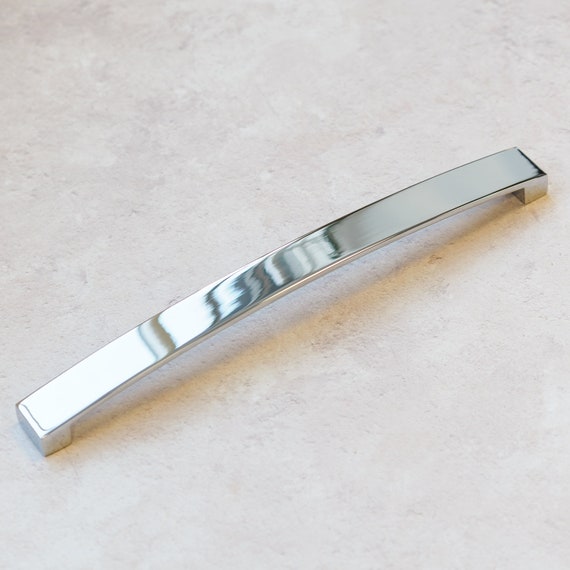 POLISHED CHROME SATIN NICKEL BOW KITCHEN CABINET CUPBOARD DRAWER DOOR ...