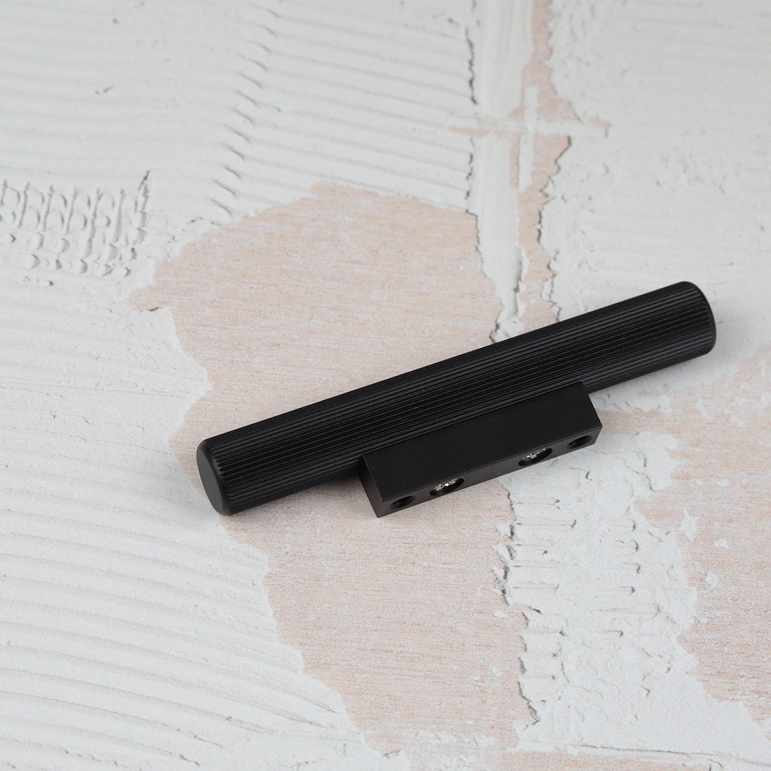 Matt Black Reeded Kitchen Cabinet Handles Cupboard Door Drawer Pull ...