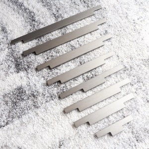 Brushed Nickel Trim Profile Handles Routered Kitchen Cabinet Various ...