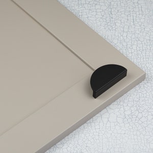 Matt Black Half Moon Kitchen Cabinet Pull Handle 64mm Fixings Brushed ...