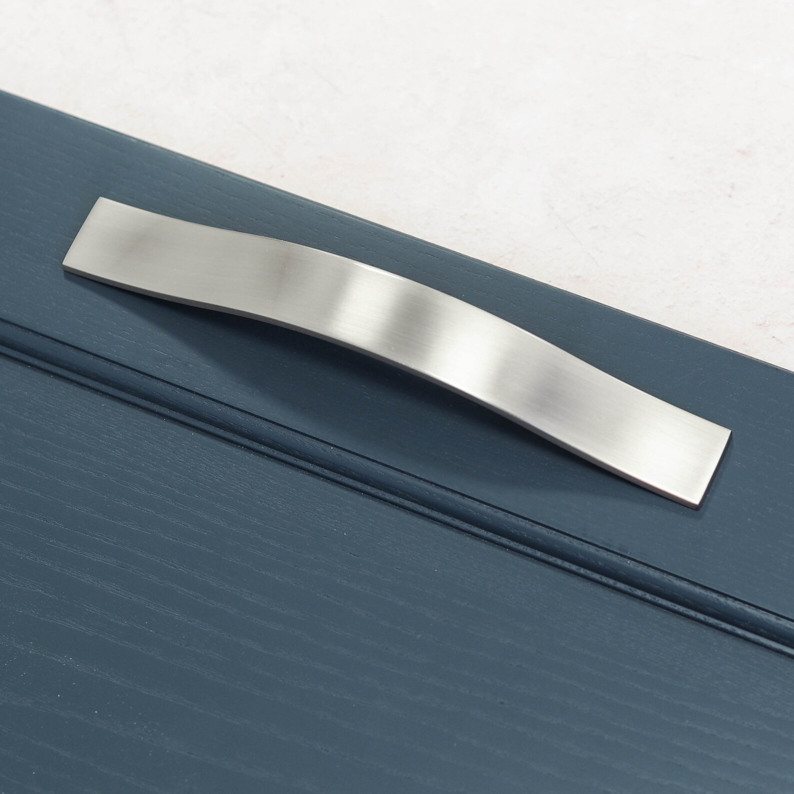 Brushed Nickel Kitchen Cabinet Strap Handle 160mm Door Drawer Wardrobe ...